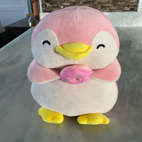 Miniso | Toys | Miniso Pink And White Penguin Plush Holding Donut Plush ...